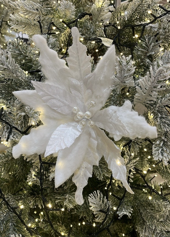 White Soft Mix Flower on clip 28cm - Allure Online Shop