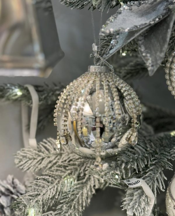 Silver Gatsby Style Diamanté Glitter Bauble - Allure Online Shop