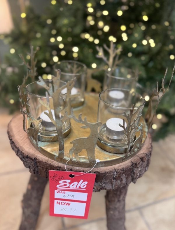 Gold Antiqued Rustic Candle Holder Centrepiece - Allure Online Shop