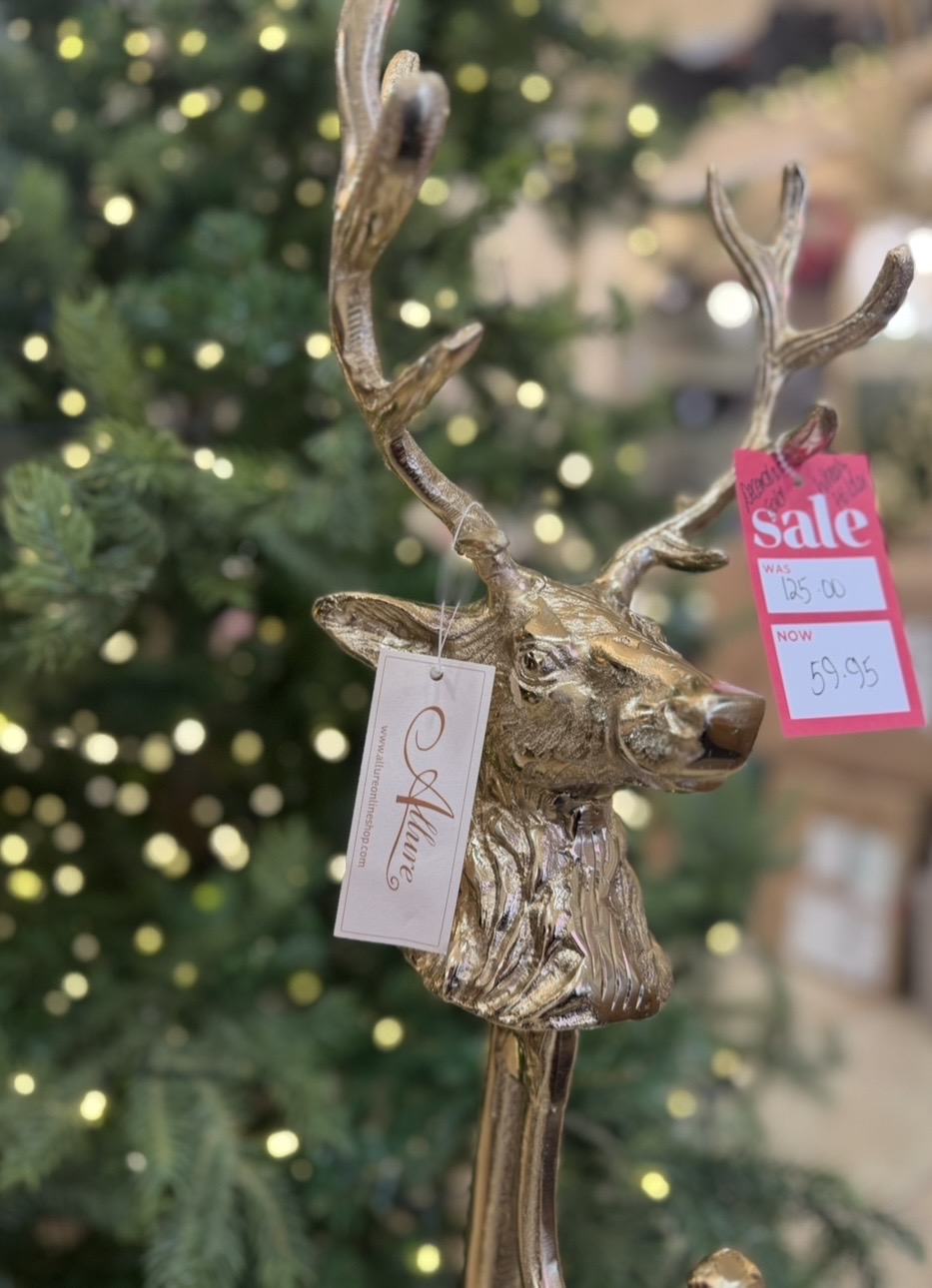 Elegant Gold Reindeer Stand 90cm Wreath Holder - Allure Online Shop