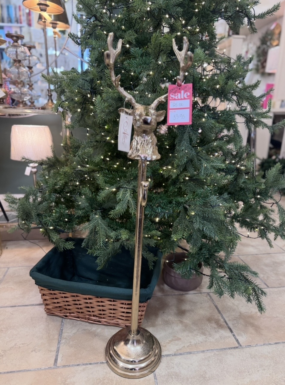 Elegant Gold Reindeer Stand 90cm Wreath Holder - Allure Online Shop