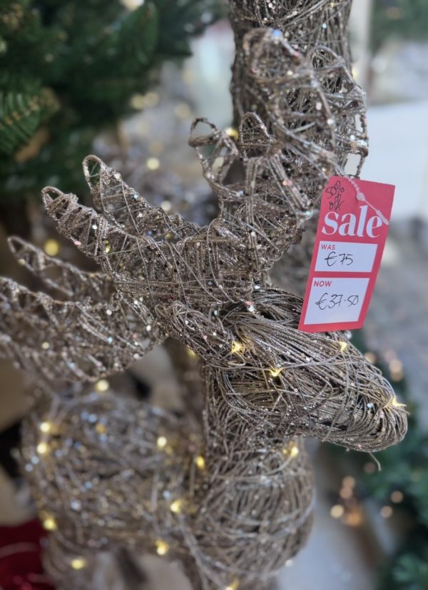Standing Gold Shimmer Twig Reindeer 72cm - Allure Online Shop