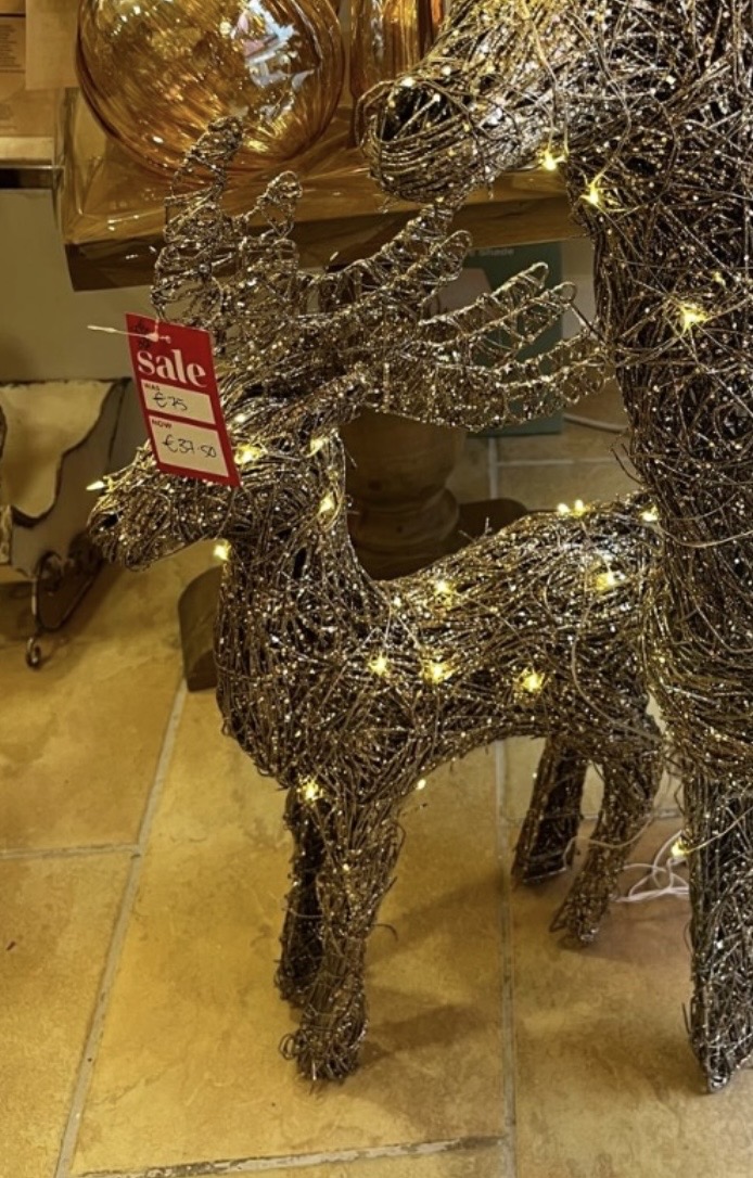 Standing Gold Shimmer Twig Reindeer 72cm - Allure Online Shop