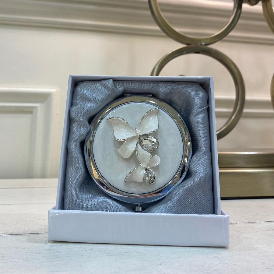 Sophia Silver Plated & Epoxy Butterfly Compact Mirror - Allure Online Shop