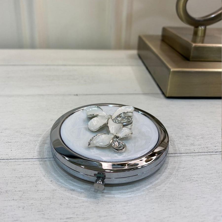 Sophia Silver Plated & Epoxy Butterfly Compact Mirror - Allure Online Shop