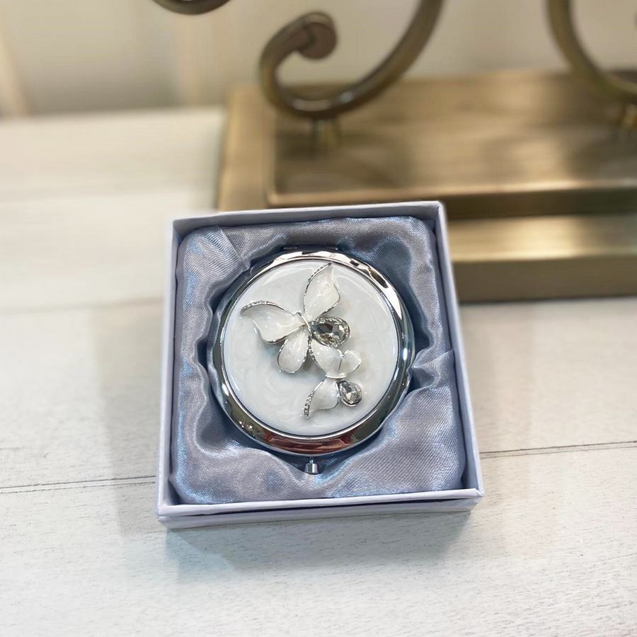 Sophia Silver Plated & Epoxy Butterfly Compact Mirror - Allure Online Shop